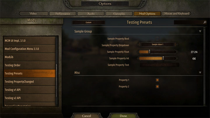 Mount & Blade II: Bannerlord GAME MOD Mod Configuration Menu v.5.4.1 ...