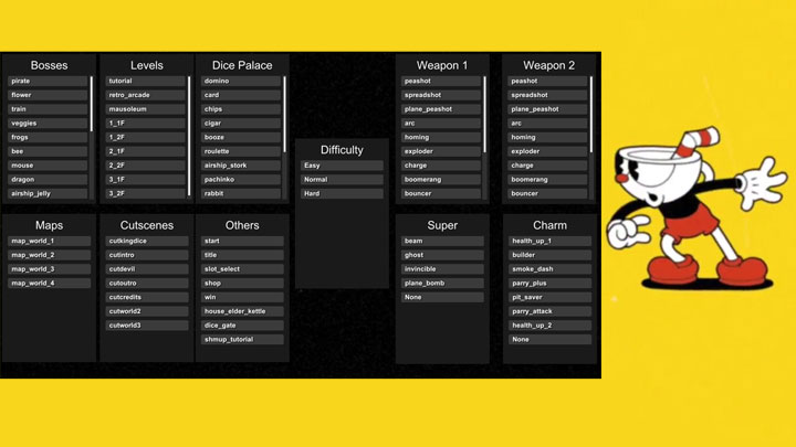 Cuphead GAME MOD Debug Mod v.1 - download | gamepressure.com